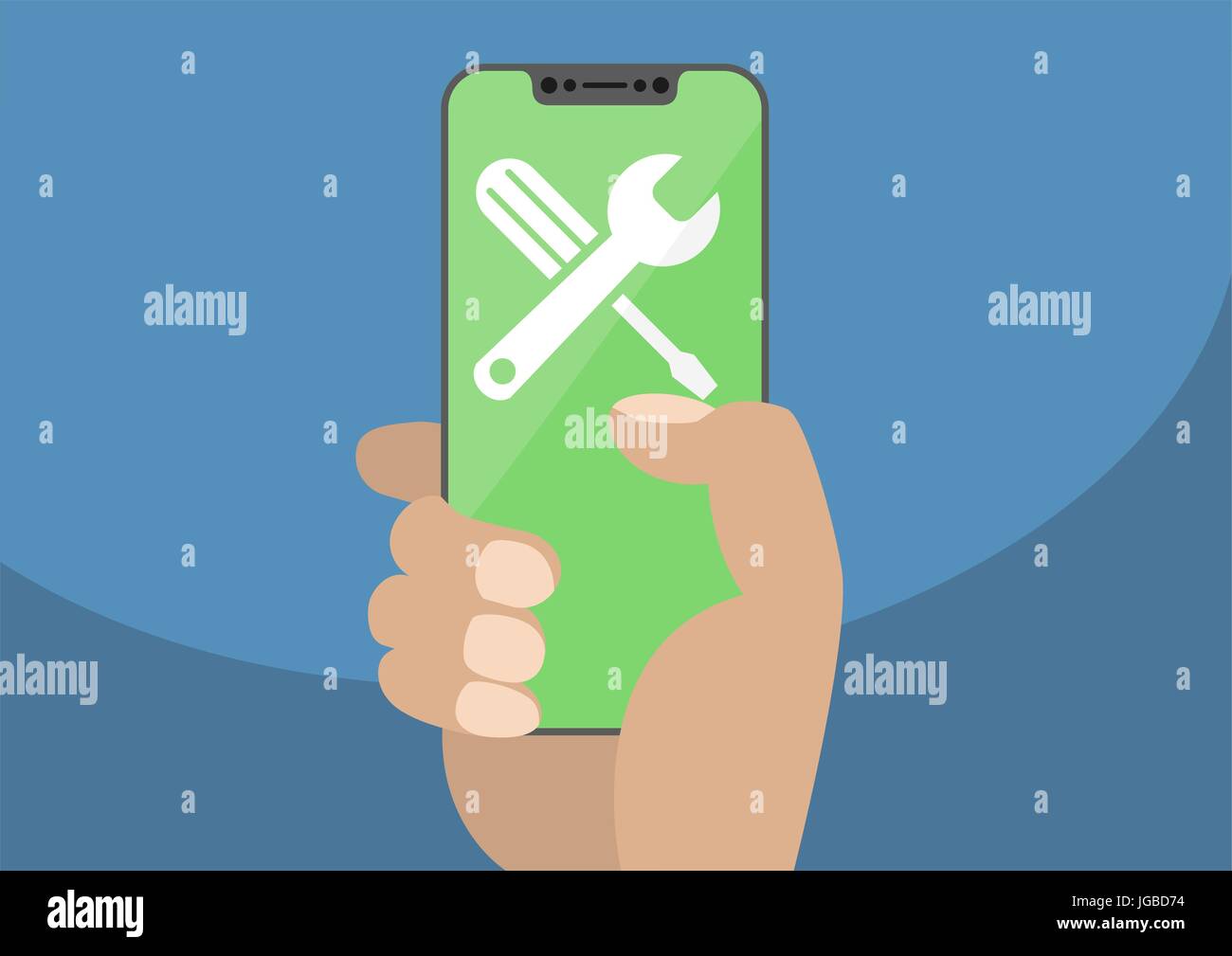 Screwdriver wrench on mobile Stock Vector Images - Alamy
