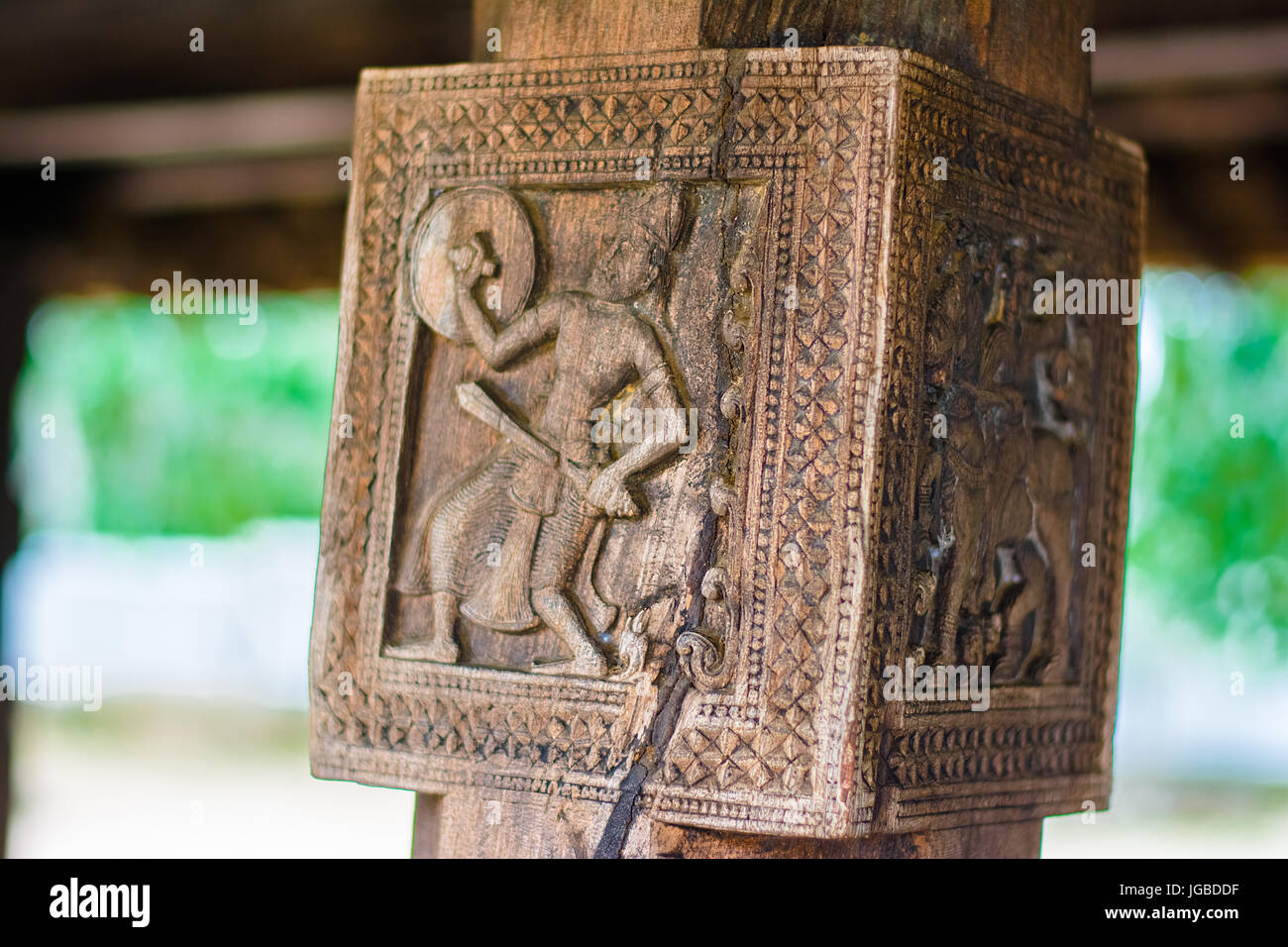 Splendid Ancient Woodcarvings At Embekka Temple In Kandy Stock Photo ...