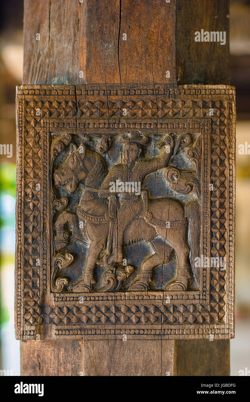 Splendid Ancient Woodcarvings At Embekka Temple In Kandy Stock Photo ...
