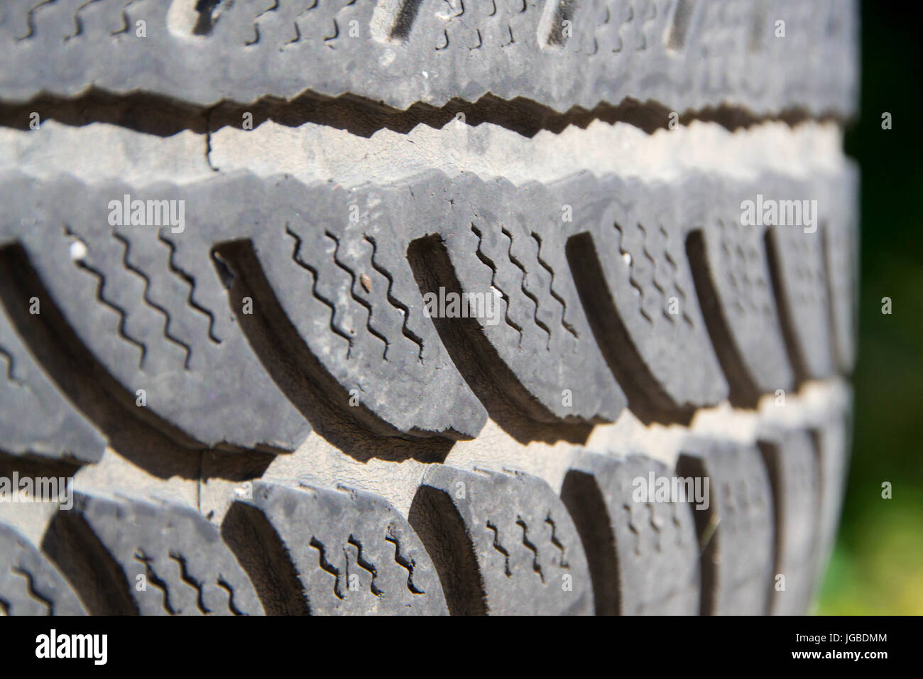 Winter car tires with different patterns and depth of pattern Stock ...
