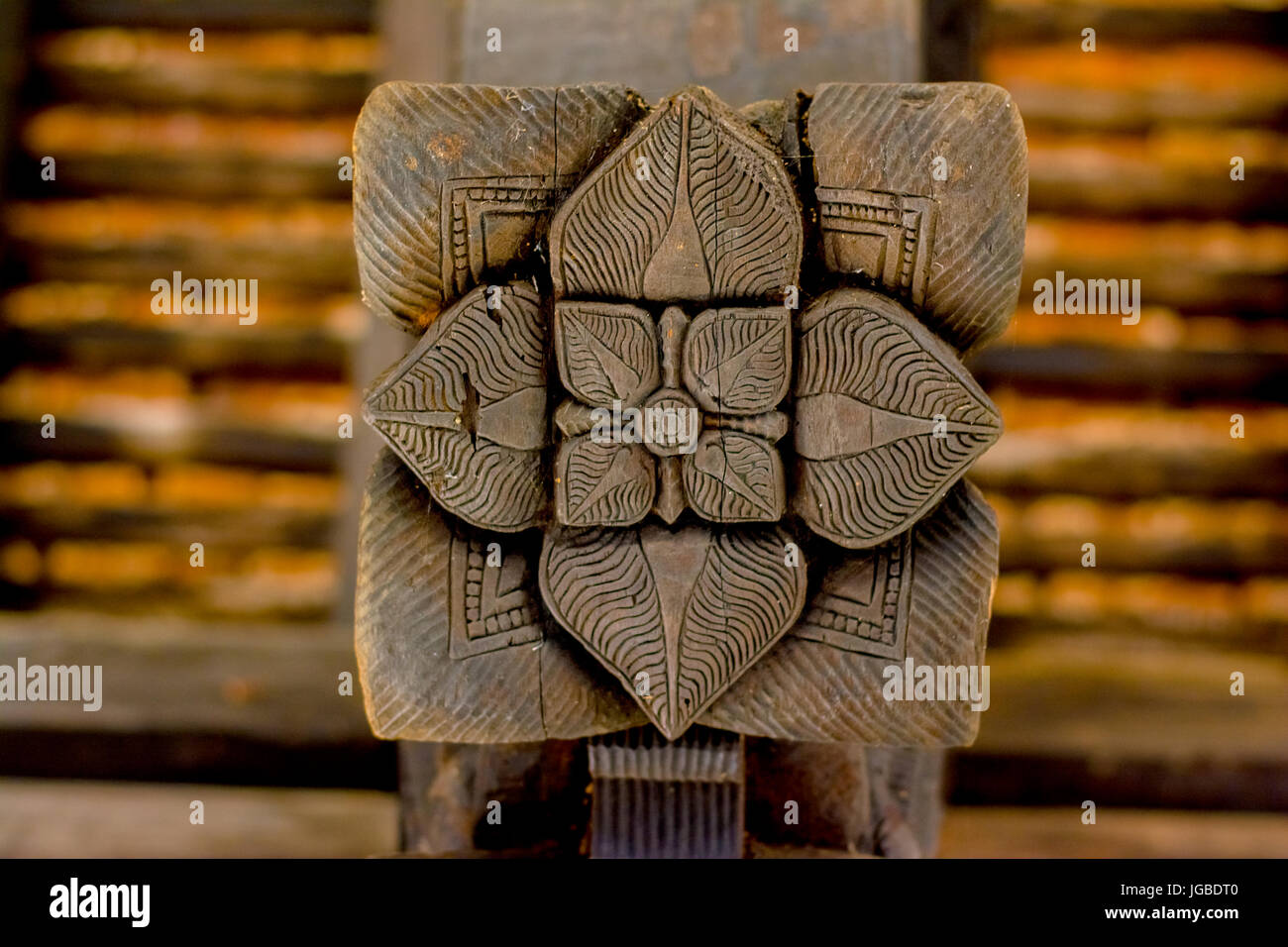 Splendid Ancient Woodcarvings At Embekka Temple In Kandy Stock Photo ...