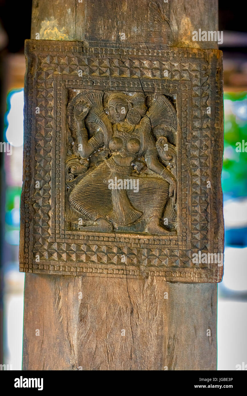 Splendid Ancient Woodcarvings At Embekka Temple In Kandy Stock Photo ...