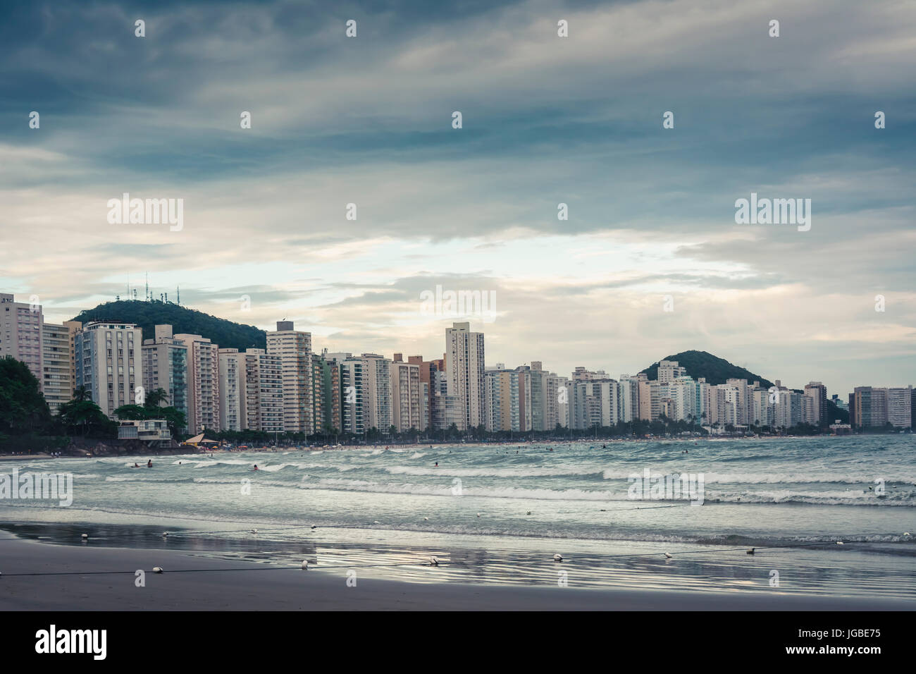 Guaruja, Asturias and Pitangueiras beach. Sao Paulo, Brazil Stock Photo ...