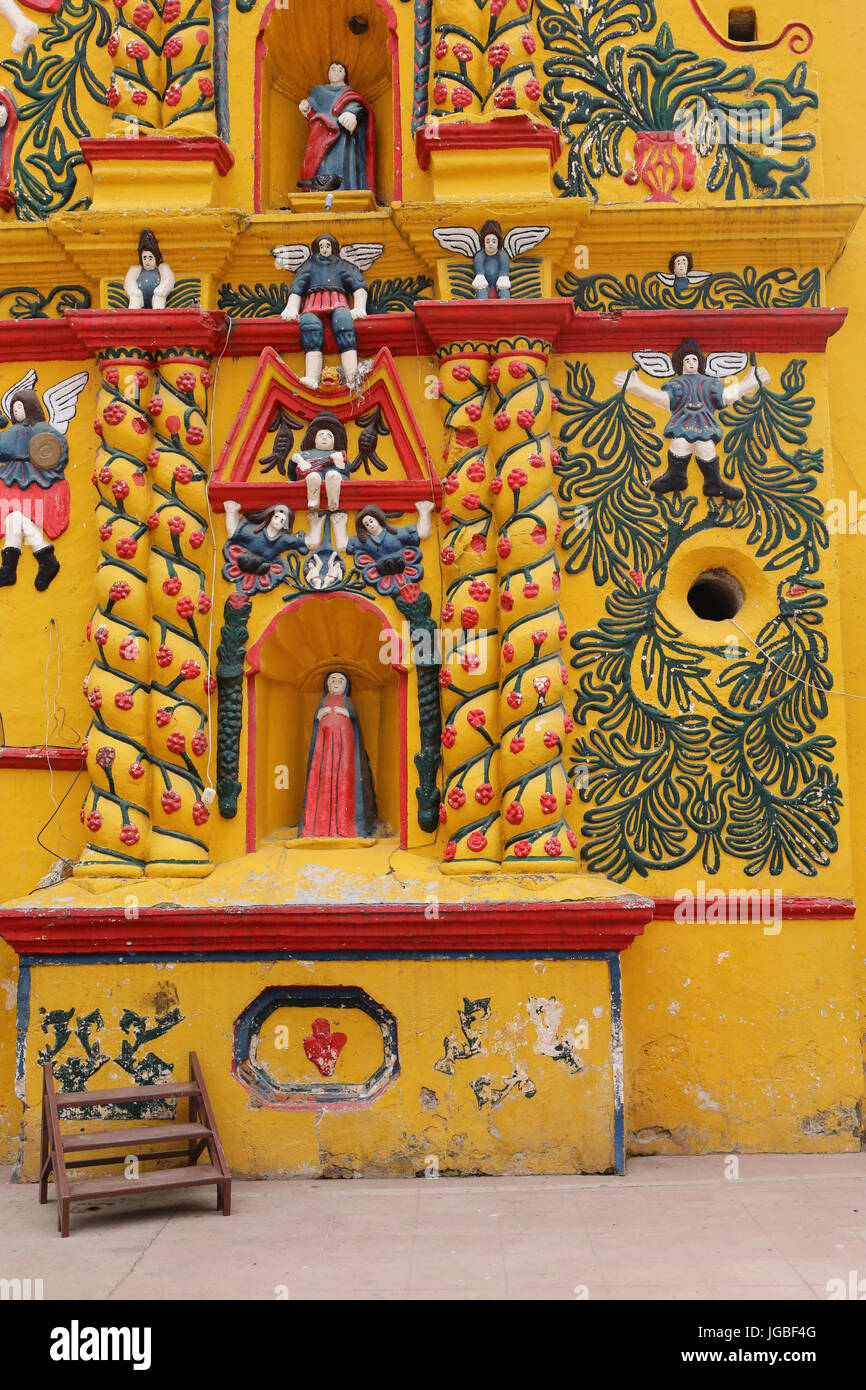 Bright Yellow Church in San Andres Xecul, Guatemala Stock Photo - Alamy