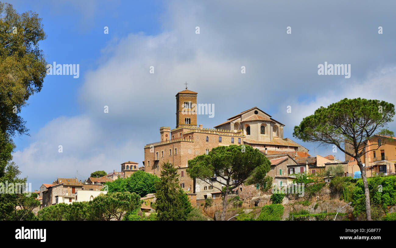 Ancient medieval city of Sutri near Rome, with Saint Mary of the ...