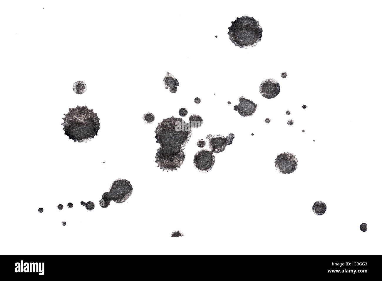 Abstract black ink splash. Ink blots. Design elements. Water-soluble ...