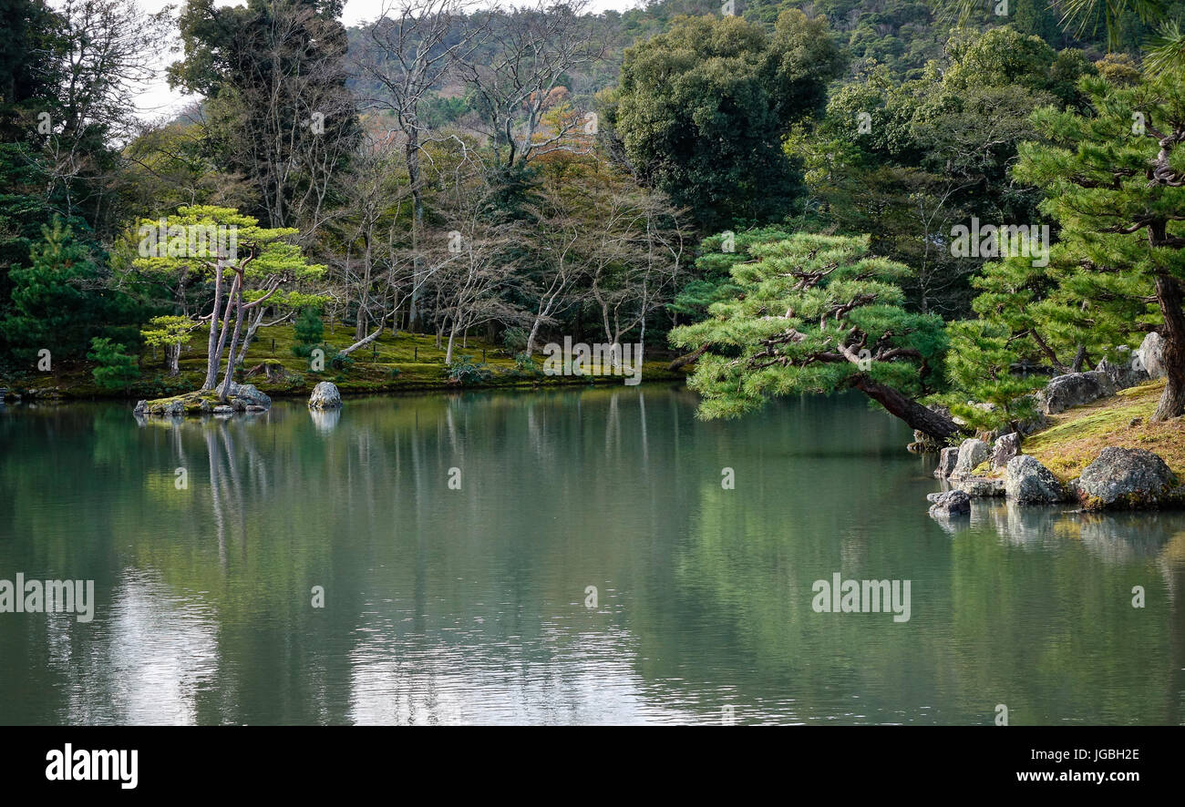 Landscape of traditional garden in Kyoto, Japan. Kyoto is famous for ...