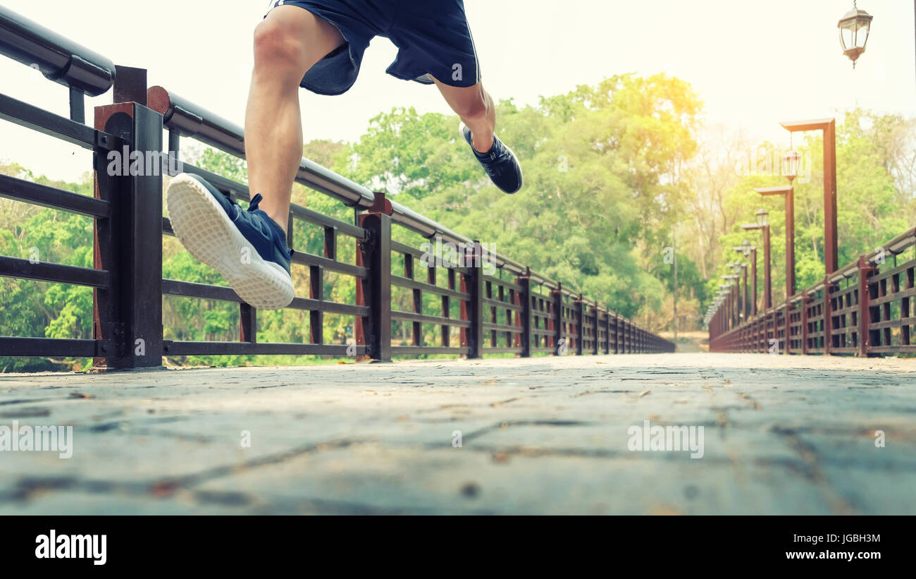 running man. Male runner at sprinting speed training for marathon ...