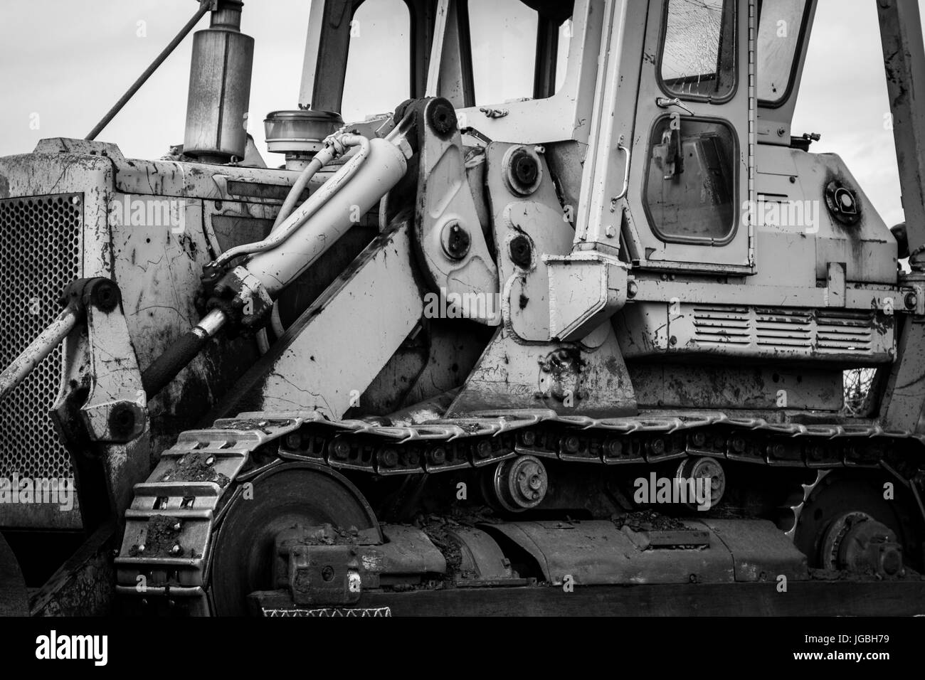 Track construction machine Black and White Stock Photos & Images - Alamy