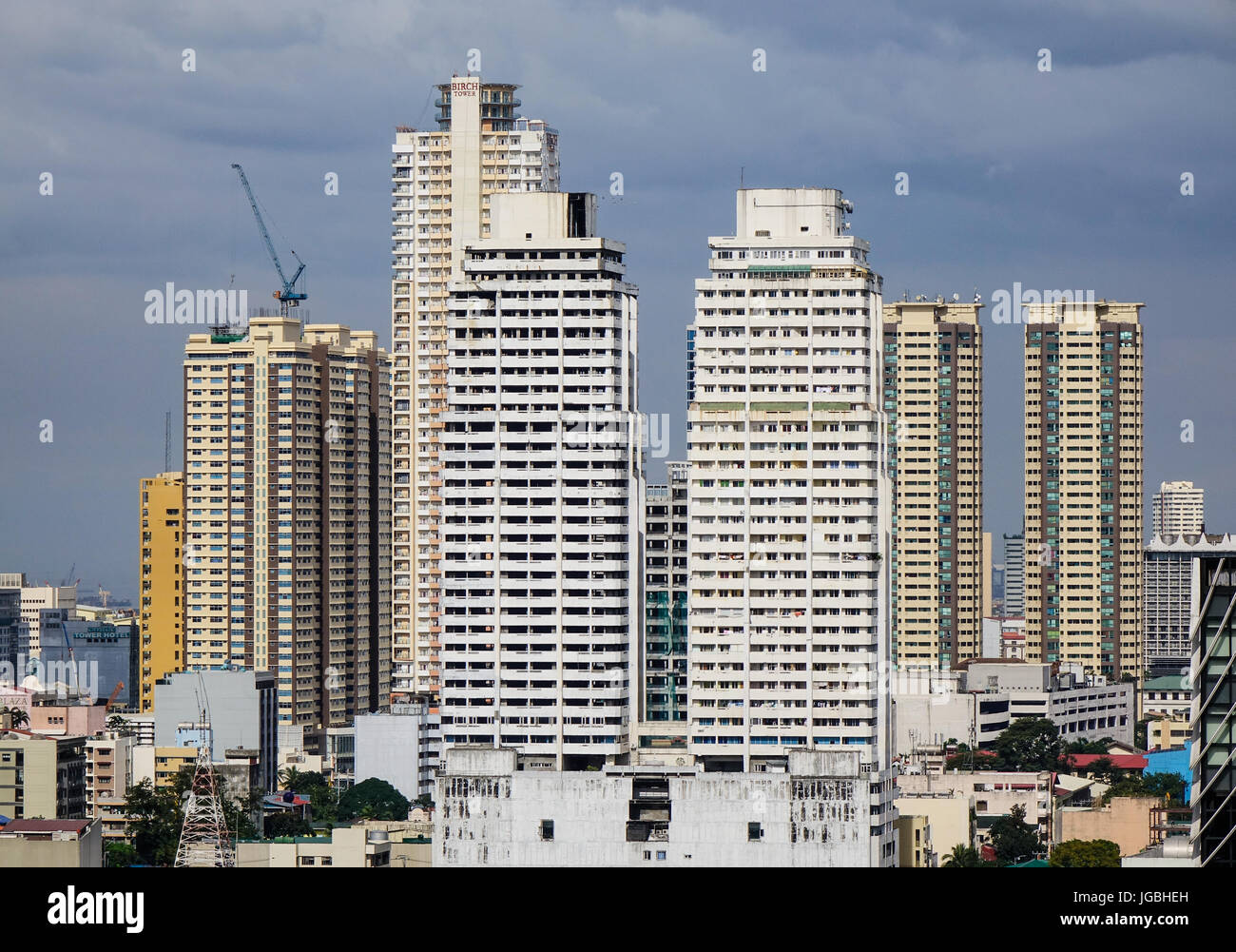 Manila, Philippines - Dec 20, 2015. Office buildings located at ...