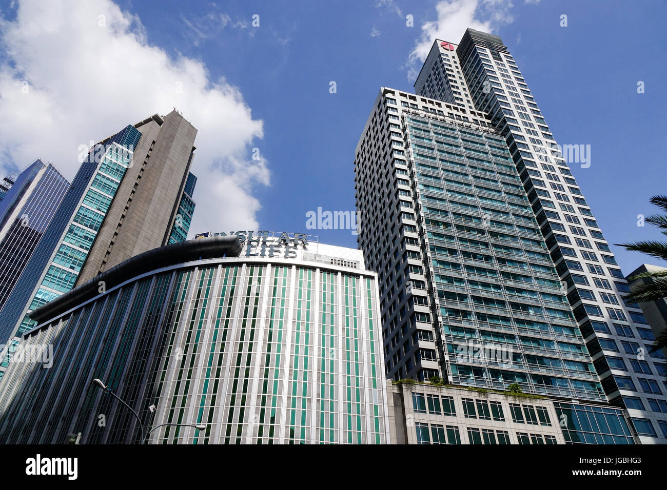 Manila, Philippines - Dec 21, 2015. Finance buildings located at ...