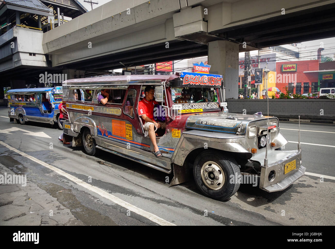 Manila, Philippines - Dec 20, 2015. Jeepney on street in Manila ...