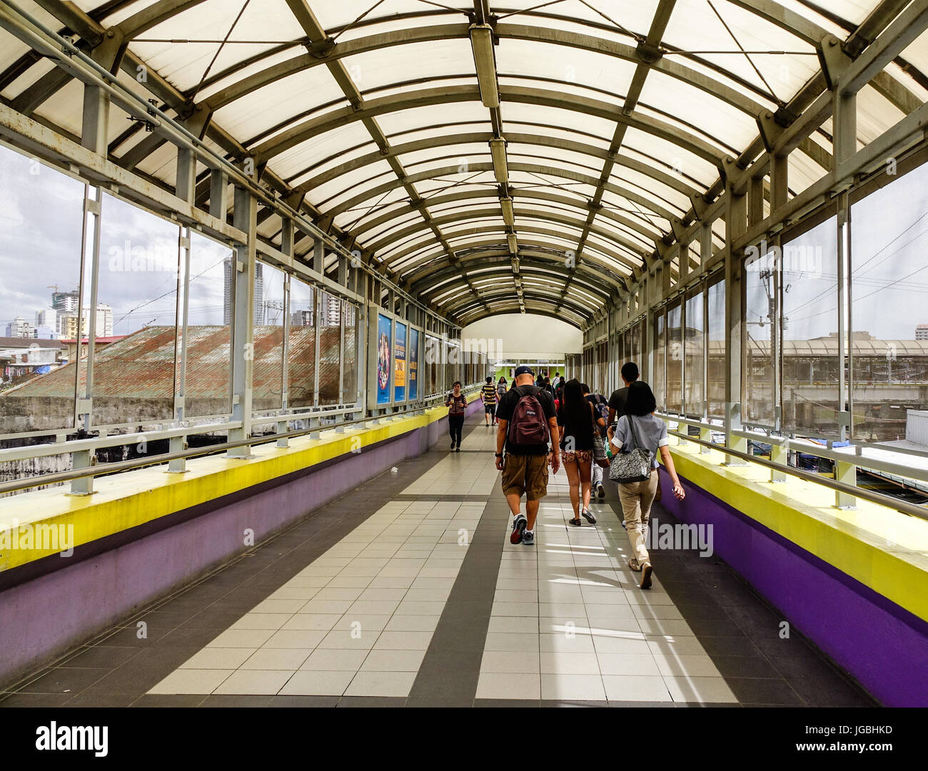 Manila, Philippines - Dec 20, 2015. People walking at subway station in ...