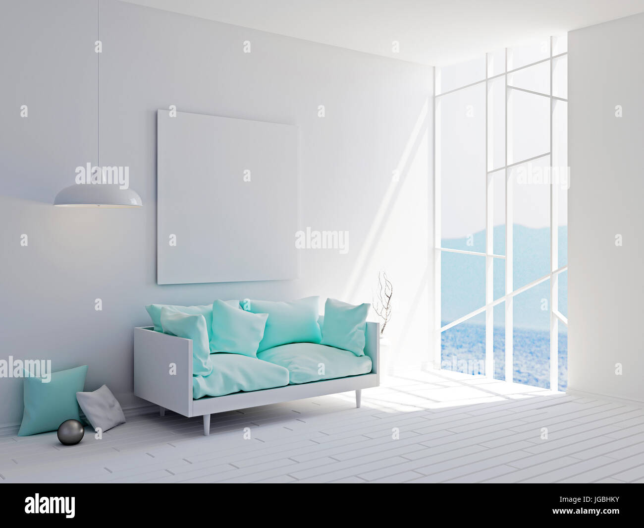 Interior mockup 3d Stock Photo - Alamy
