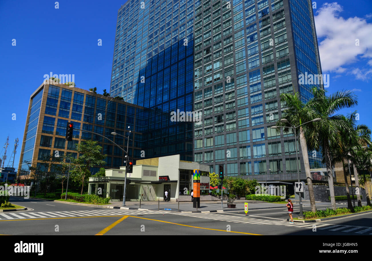 Manila, Philippines - Apr 14, 2017. Modern buildings at business ...