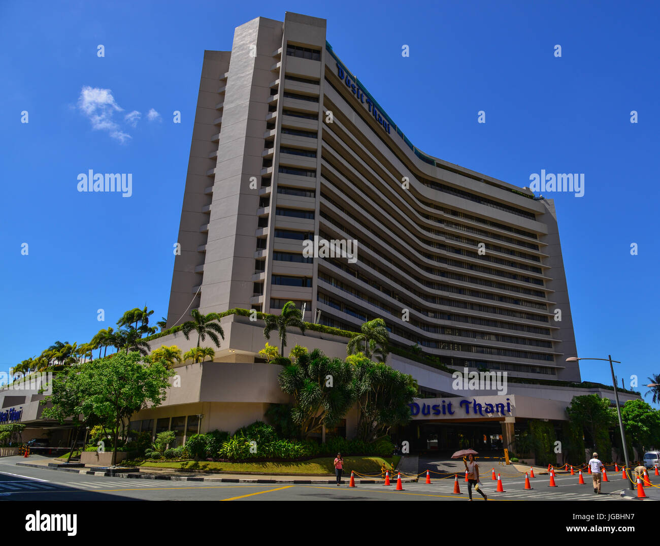 Manila, Philippines - Apr 14, 2017. Dusit Thani Hotel at downtown in ...
