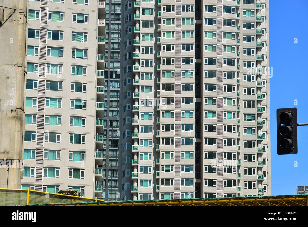 Manila, Philippines - Apr 14, 2017. Detail of apartments at downtown in ...