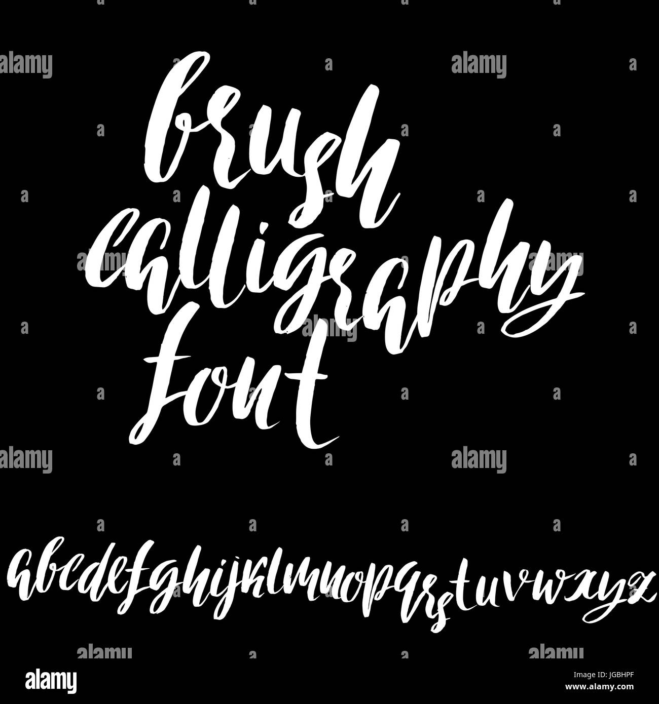 Hand drawn elegant calligraphy font. Modern brush lettering. Grunge ...