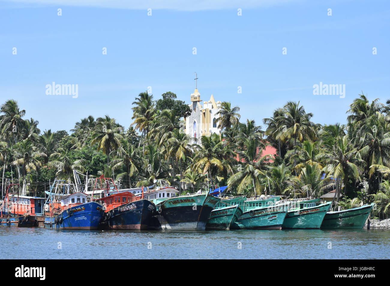 Ashtamudi lake in Kerala Stock Photo - Alamy