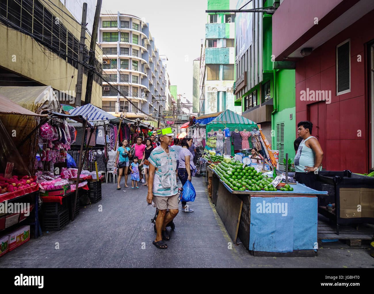 Manila, Philippines - Apr 12, 2017. People at the local market in ...