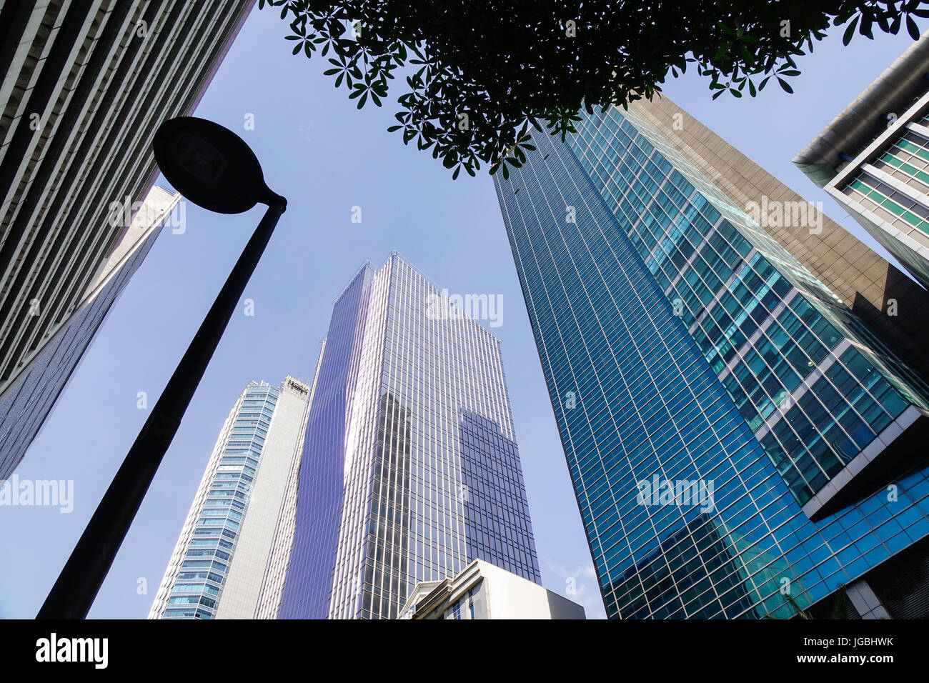 Manila, Philippines - Dec 21, 2015. Many office buildings located at ...