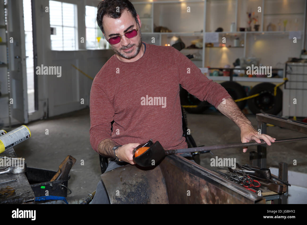 Glass blowing shop in Alesund Norway Stock Photo - Alamy