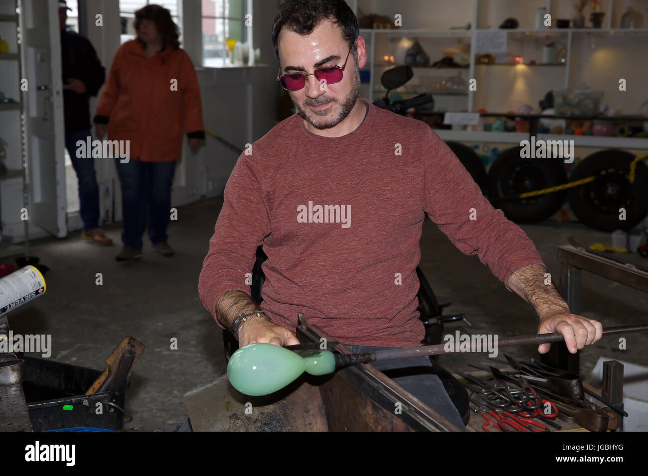 Glass blowing shop in Alesund Norway Stock Photo - Alamy