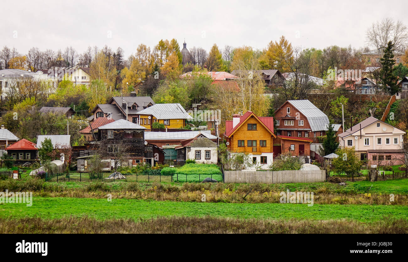 Many old houses located at Suzdal town in Vladimir, Russia. Suzdal is ...