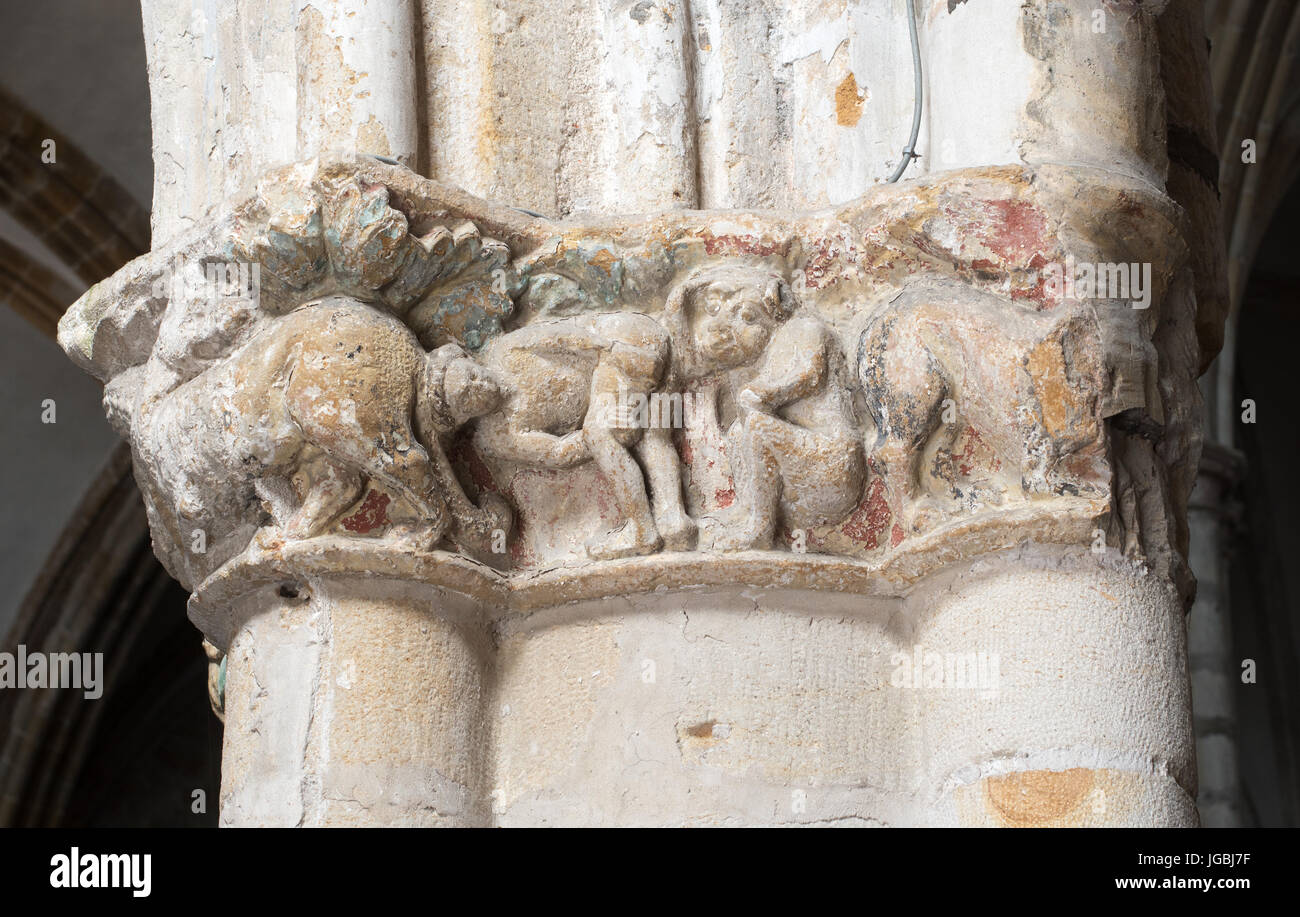 Medieval religious statuary within the Iglesia de Santa María de la ...