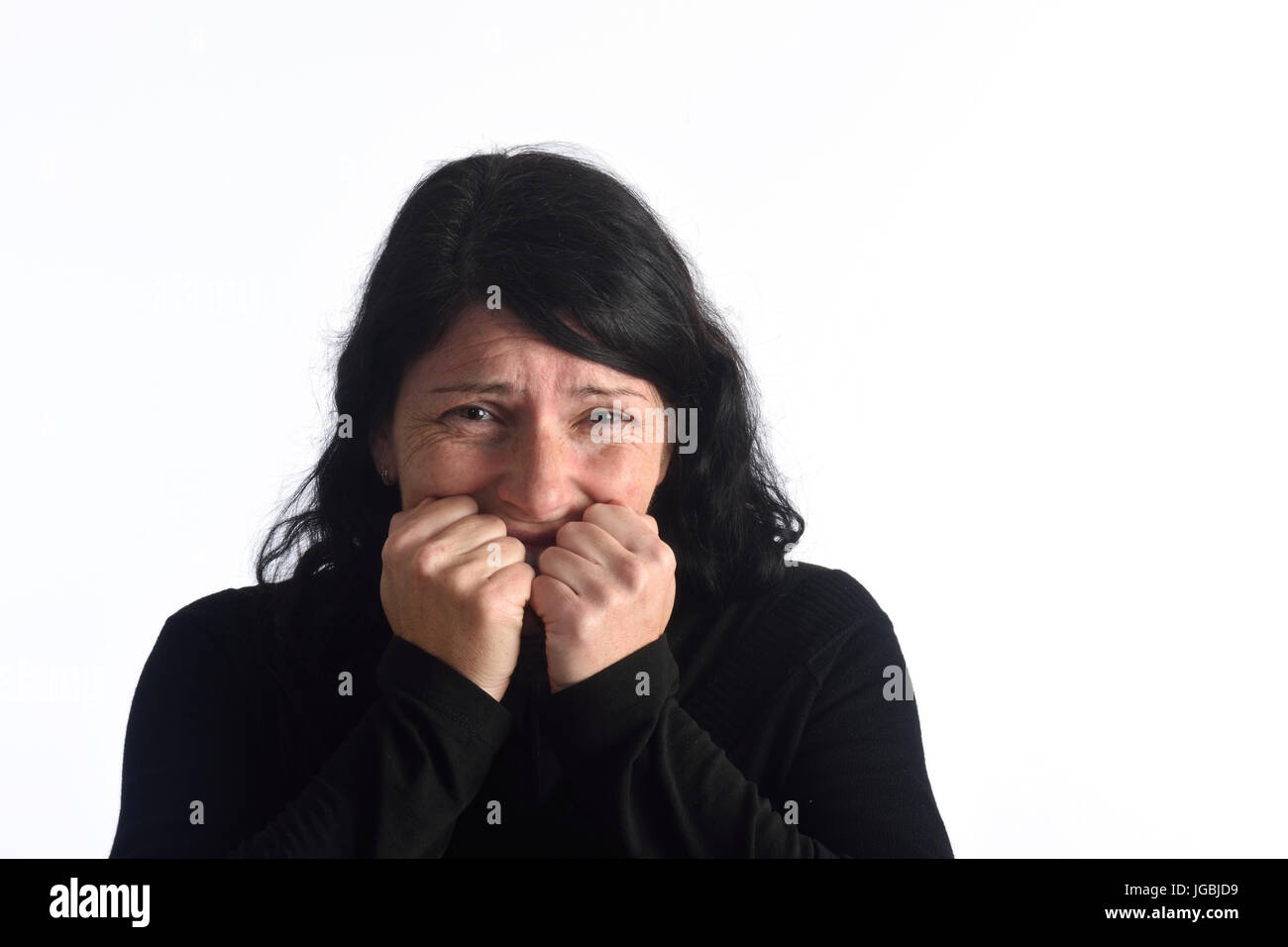 Woman with scary face Stock Photo - Alamy