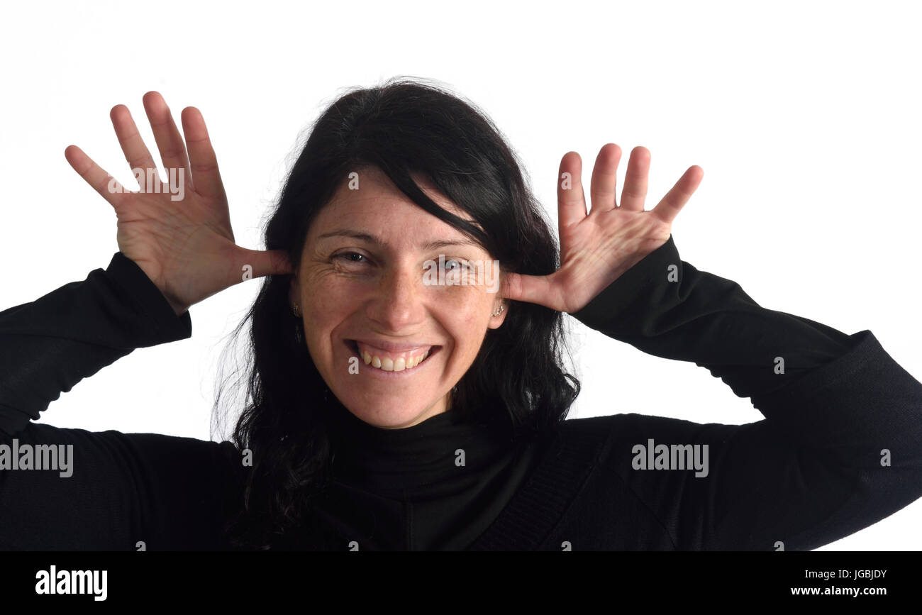 Woman making mockery Stock Photo - Alamy
