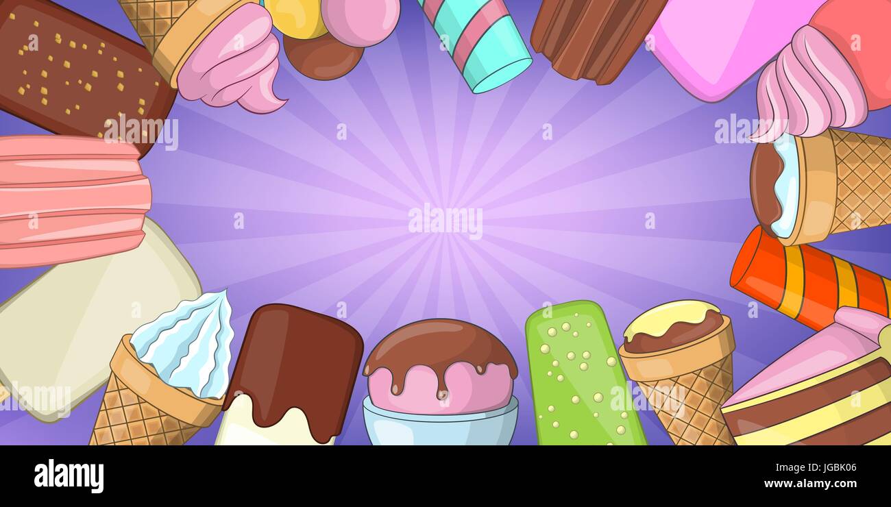Ice cream banner horizontal, cartoon style Stock Vector Image & Art - Alamy