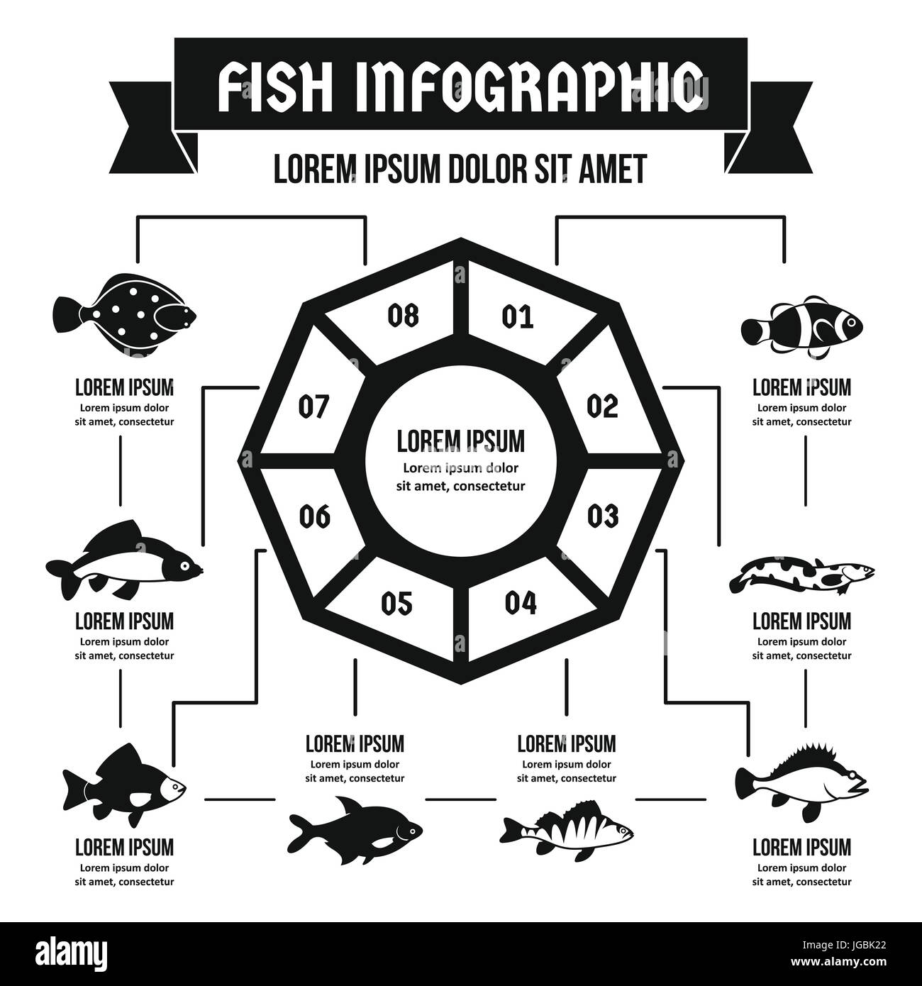 Fish infographic concept, simple style Stock Vector Image & Art - Alamy