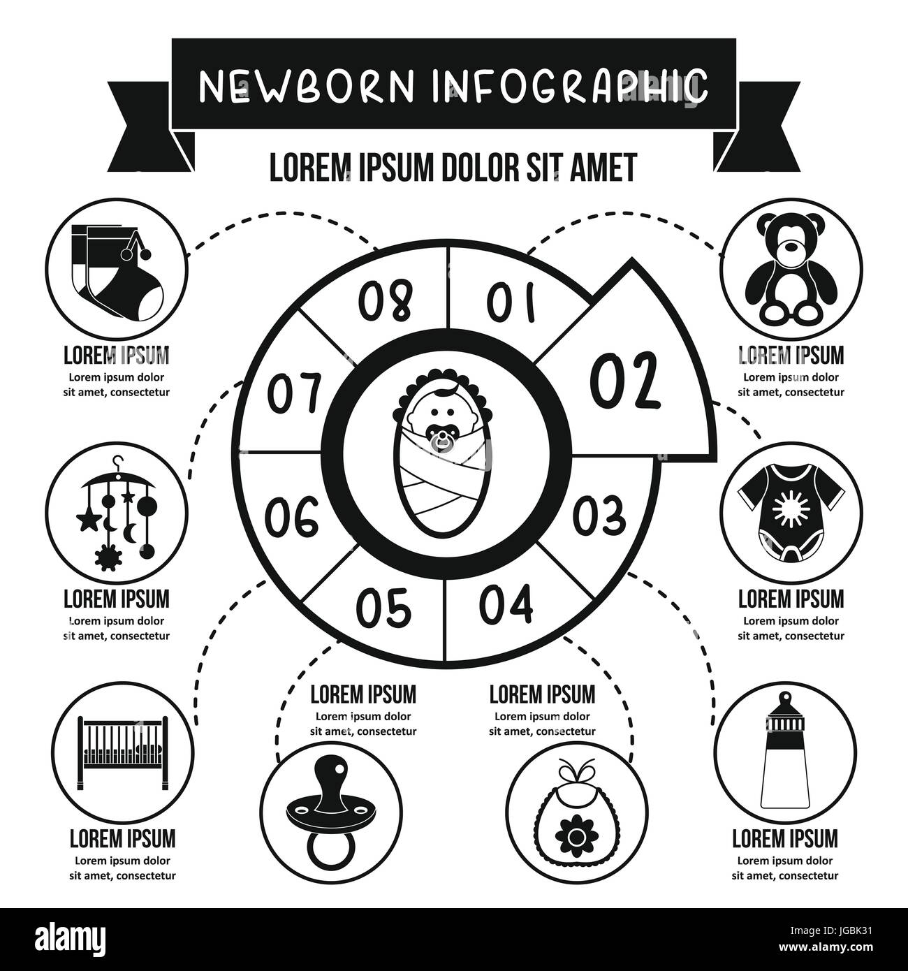 Newborn infographic concept, simple style Stock Vector Image & Art - Alamy