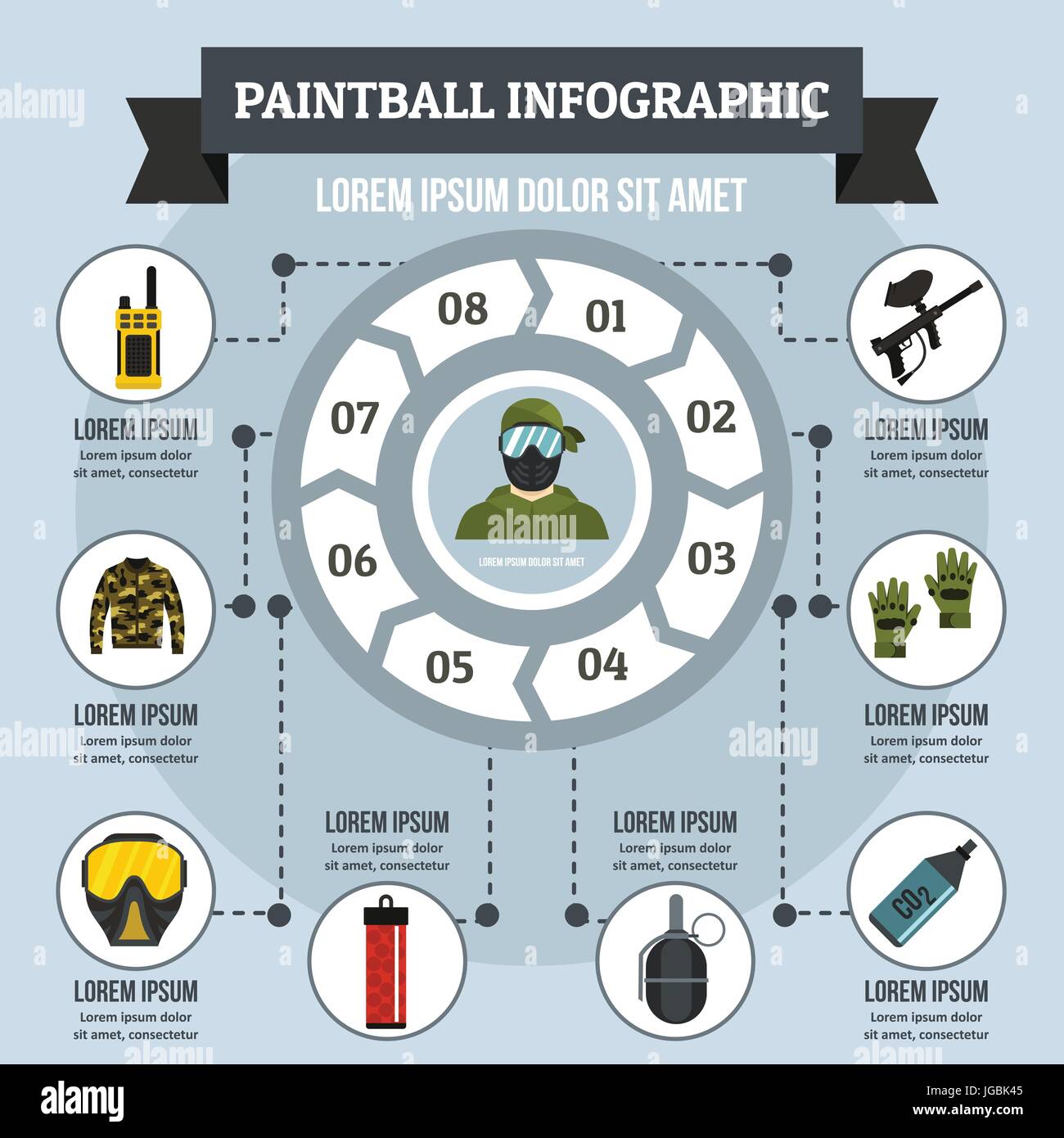 Paintball infographic concept, flat style Stock Vector Image & Art - Alamy