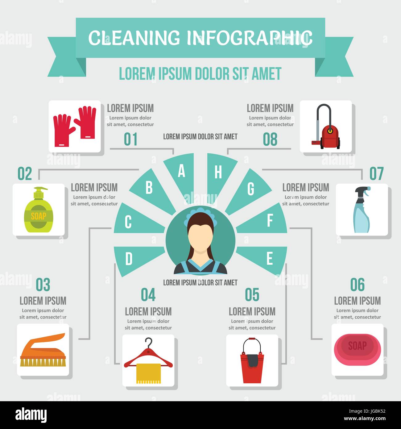 Cleaning infographic concept, flat style Stock Vector Image & Art - Alamy