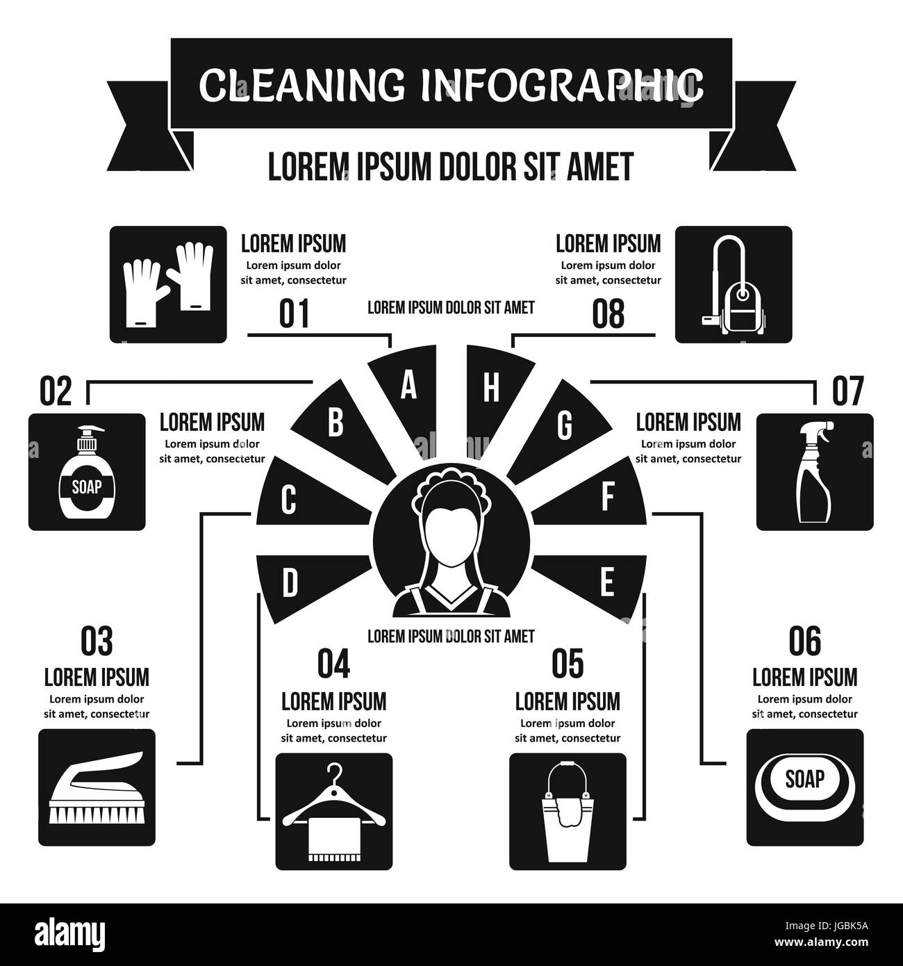 Cleaning infographic concept, simple style Stock Vector Image & Art - Alamy