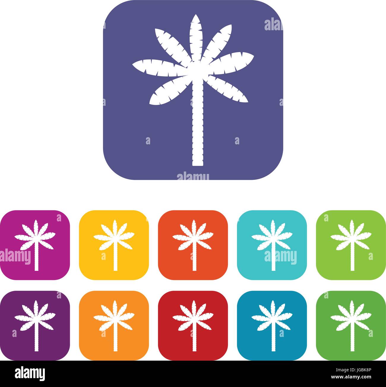 Palm tree icons set flat Stock Vector Image & Art - Alamy