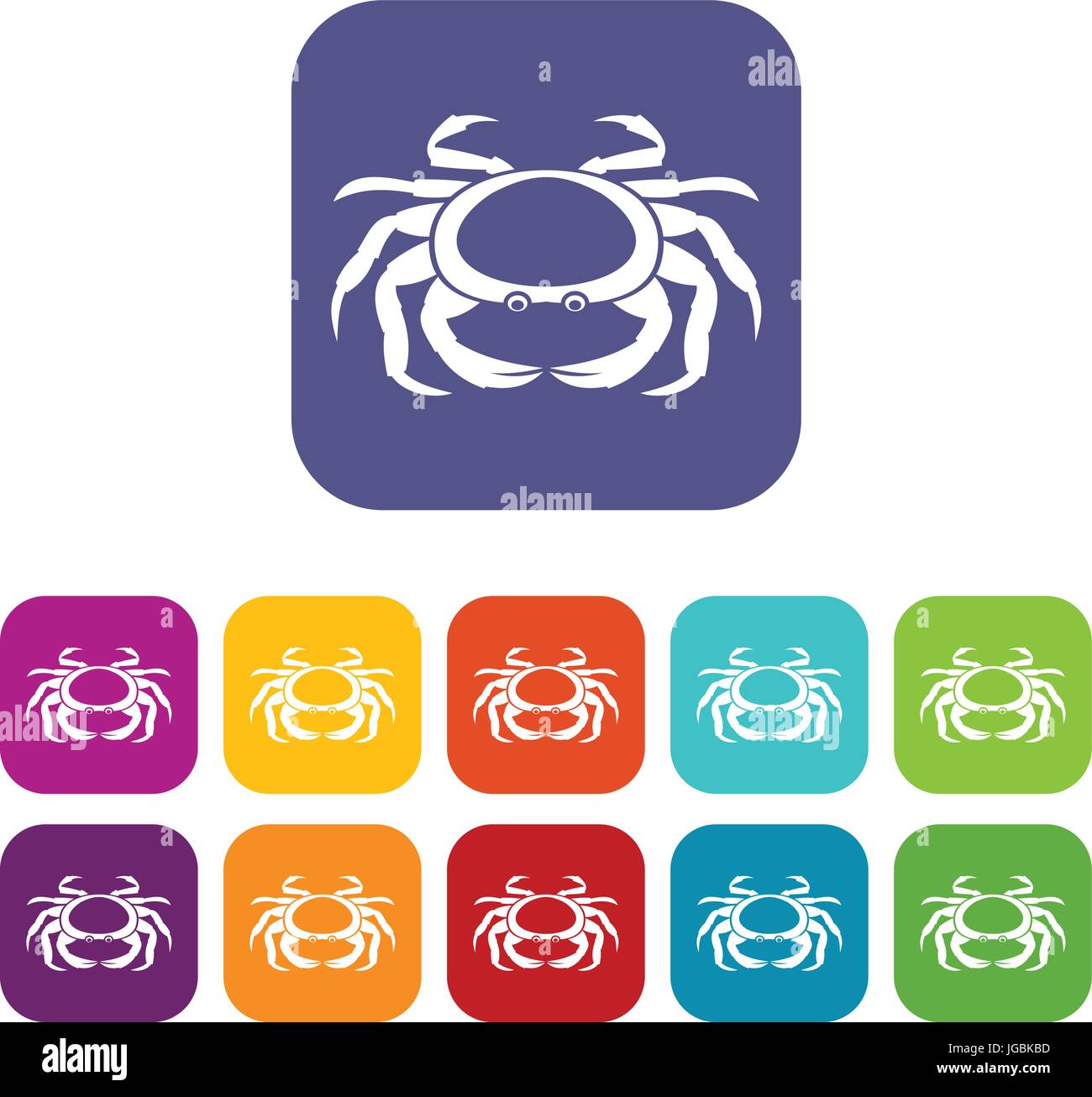 Seafood crab icons set flat Stock Vector Image & Art - Alamy