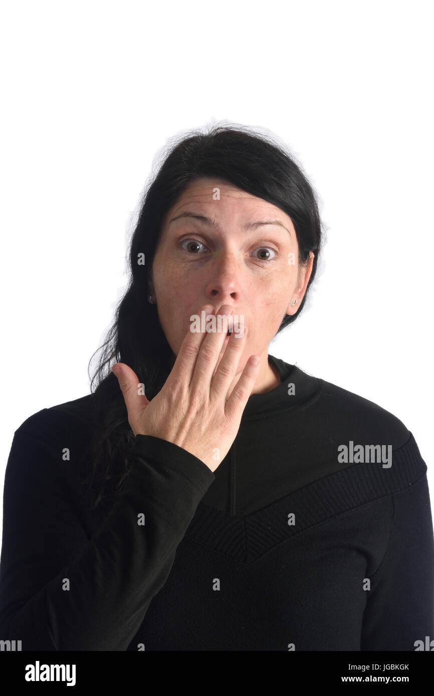 A woman who has a fright Stock Photo - Alamy