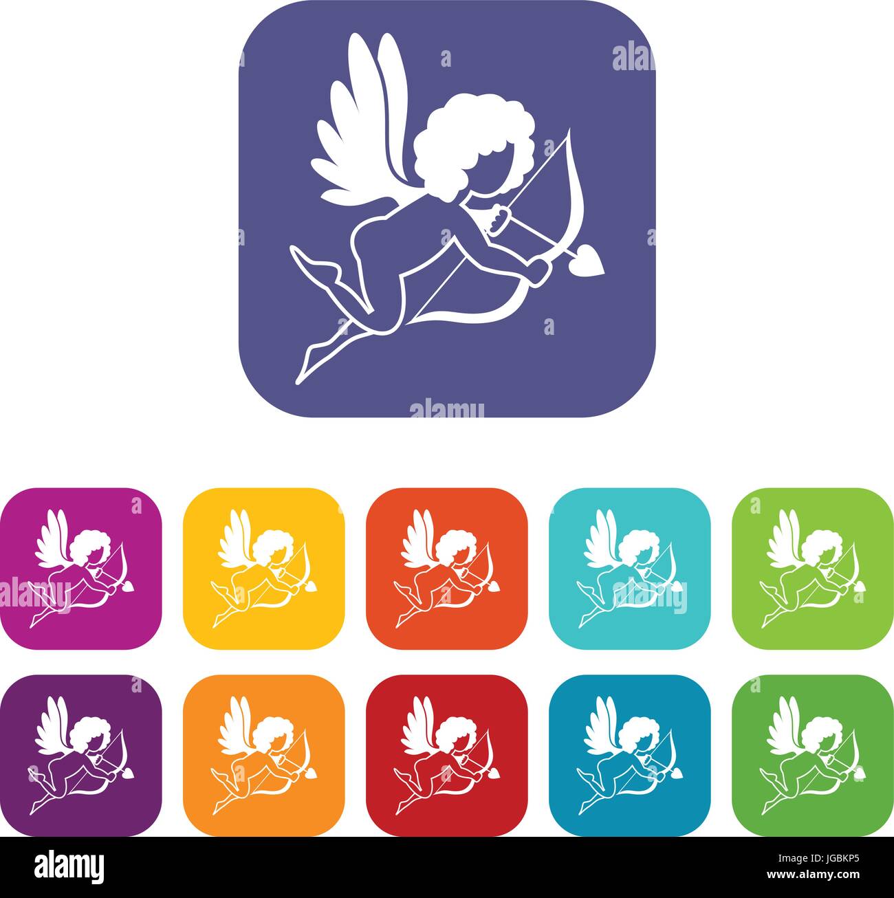 Love Cupid icons set flat Stock Vector Image & Art - Alamy
