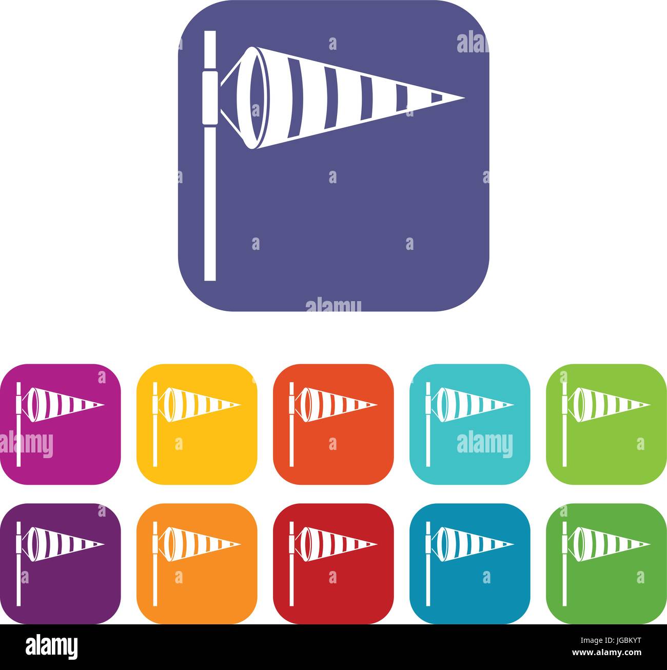 Meteorology windsock inflated by wind icons set Stock Vector Image ...