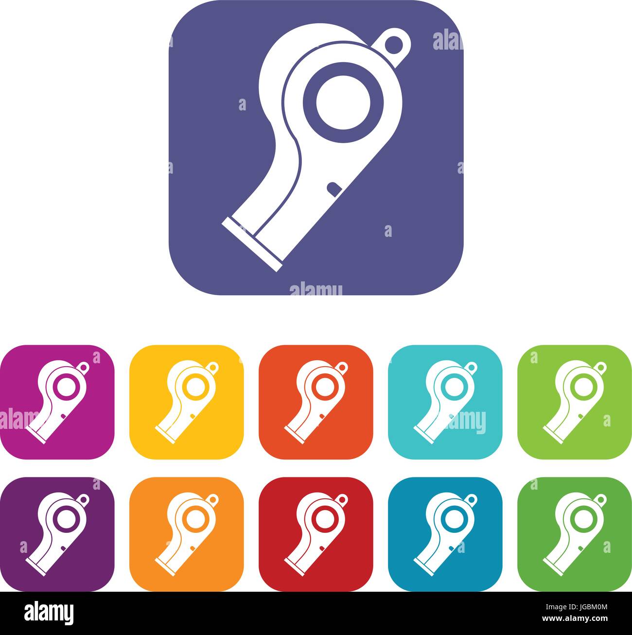 Sport whistle icons set flat Stock Vector Image & Art - Alamy