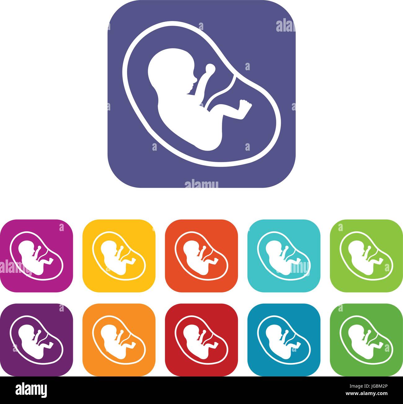 Fetus icons set flat Stock Vector Image & Art - Alamy