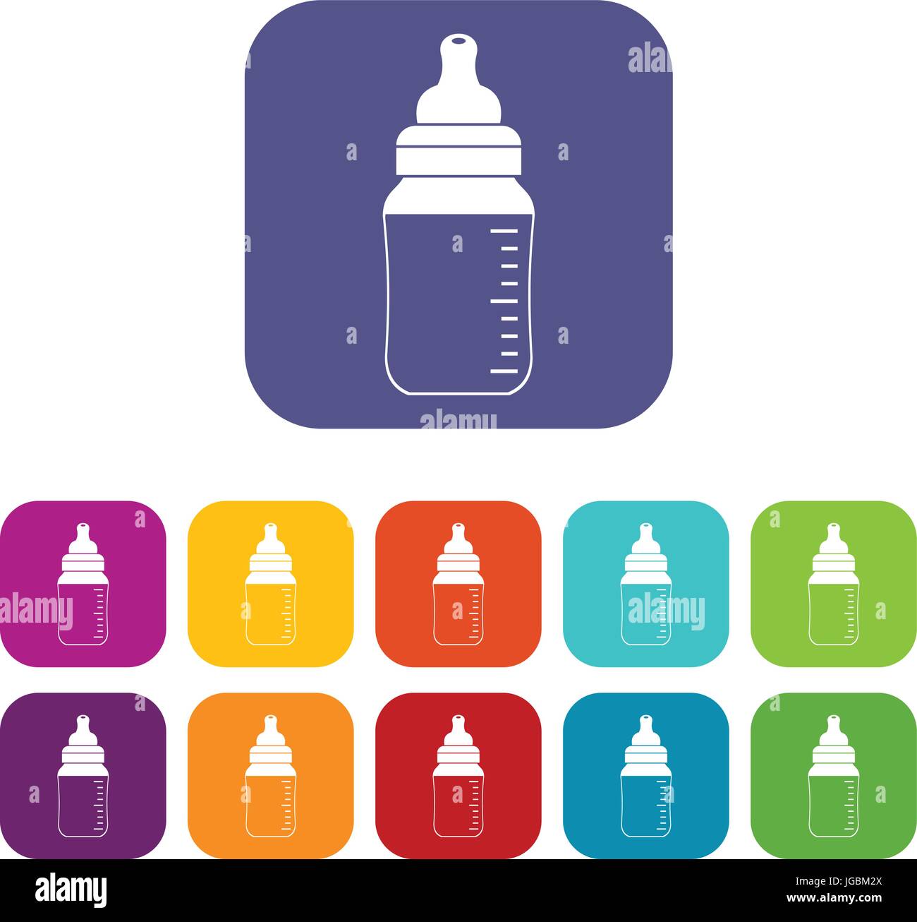 Baby milk bottle icons set flat Stock Vector Image & Art - Alamy