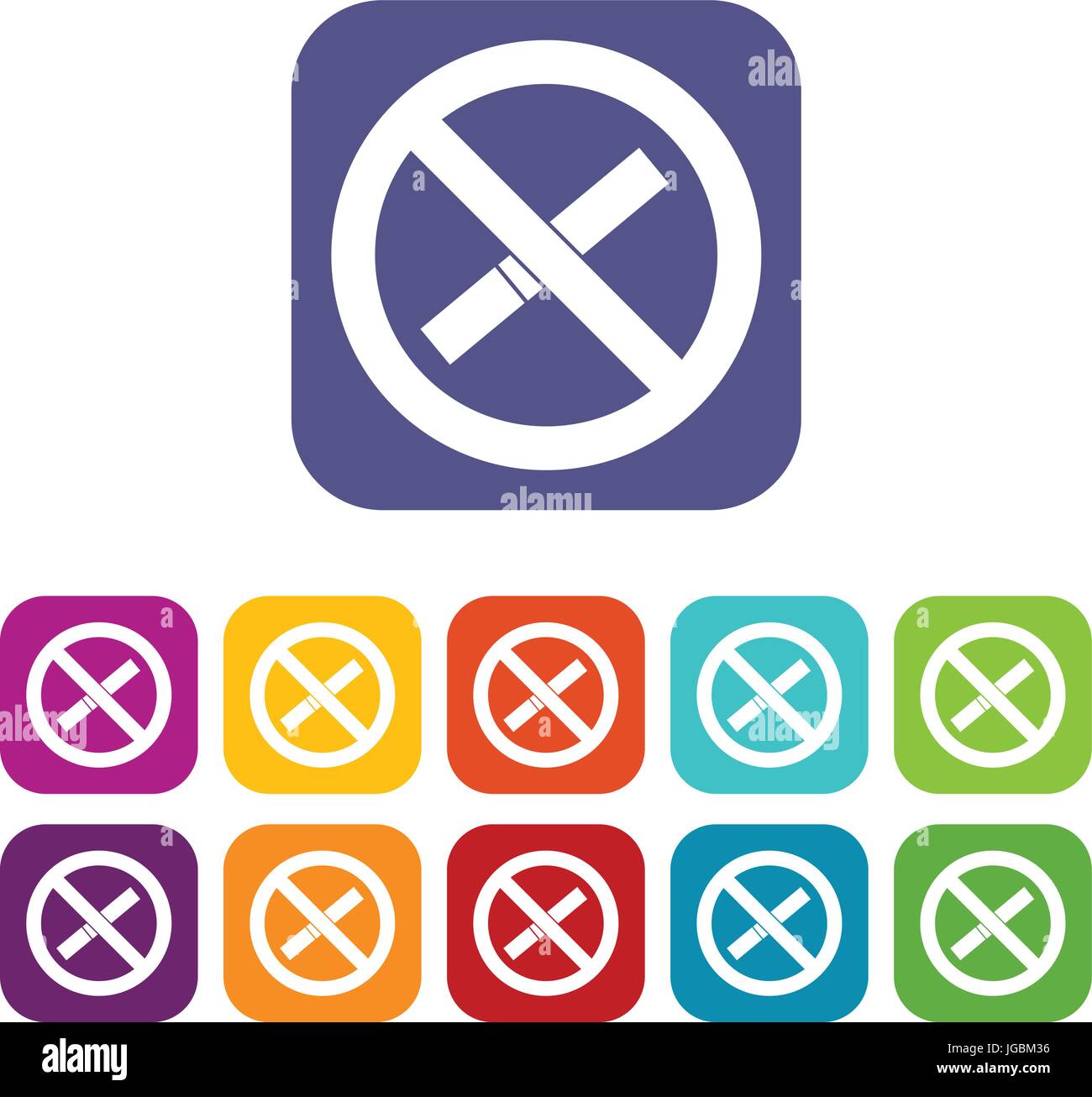 Sign prohibiting smoking icons set flat Stock Vector Image & Art - Alamy