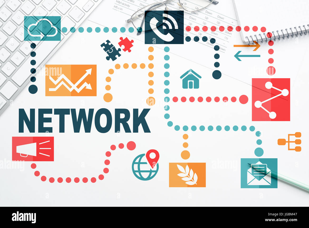 Network media background Stock Photo - Alamy