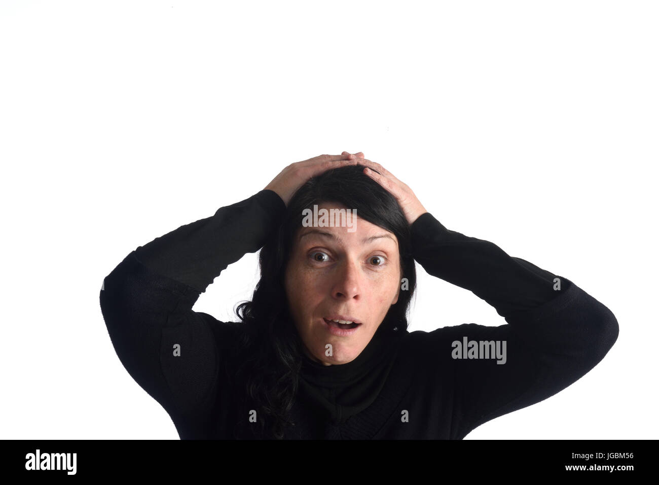 Woman with expressive face Stock Photo - Alamy