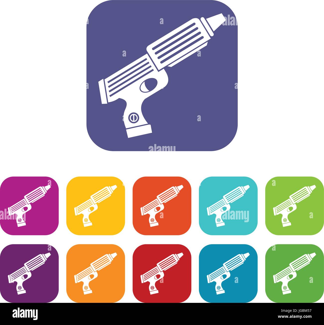 Plastic gun toy icons set flat Stock Vector Image & Art - Alamy