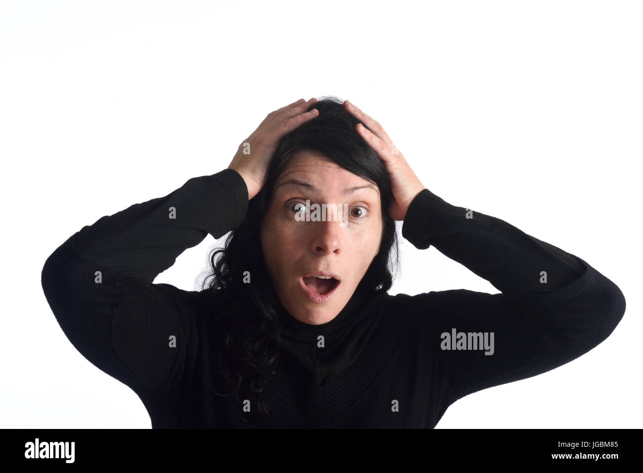 Woman with expressive face Stock Photo - Alamy